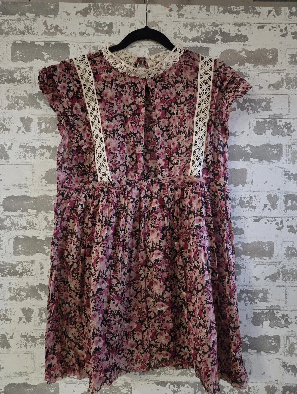 Free People | Dresses | Free People Fp One Floral Crochet Lace Keyhole ...